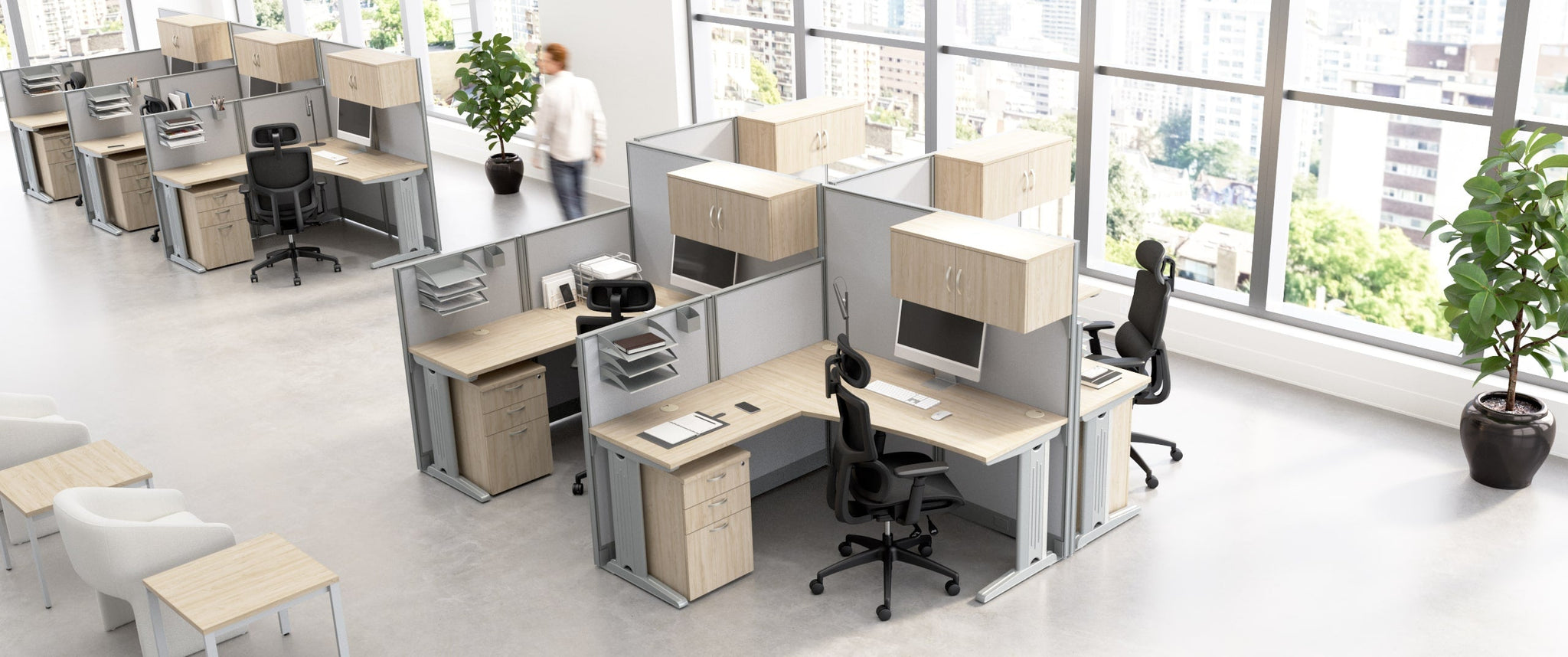 4-Person Cubicles | 4-Cubicle Office Workstation